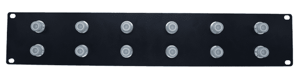 N Type Patch Panel 2U 12 port black flat loaded no fold